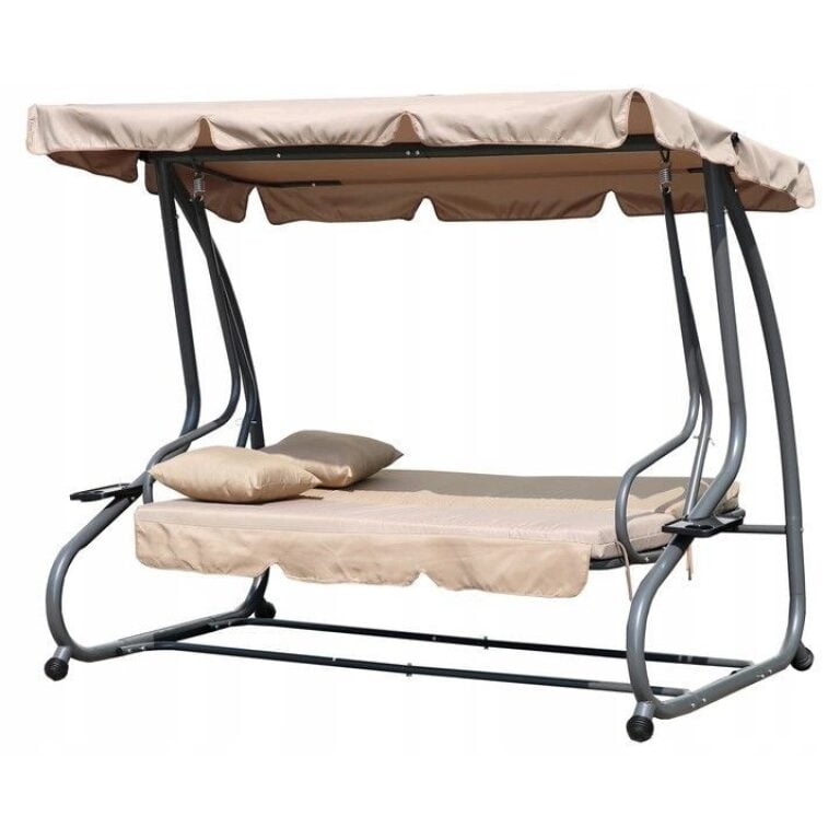 Balansoar cu umbrela, convertibil pat pentru gradina, perinite si ...
