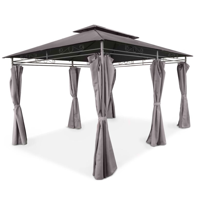 Pavilion de gradina 3x3m 4934, otel, 4 pereti laterali