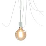 Lustra pe cablu cu 6 becuri E27, design modern, neagra