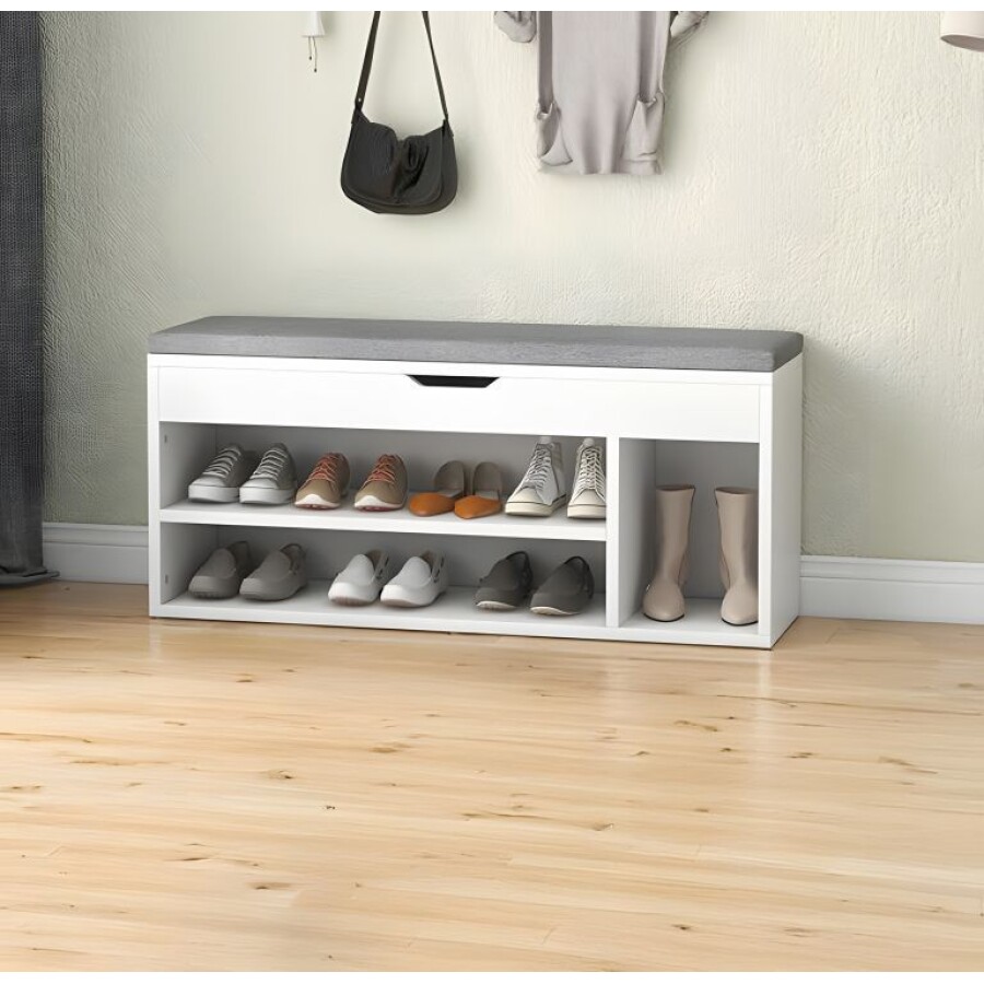 Masa consola cu raft, blat sticla, PAL, lemn masiv de pin, 100x52x55 cm ...